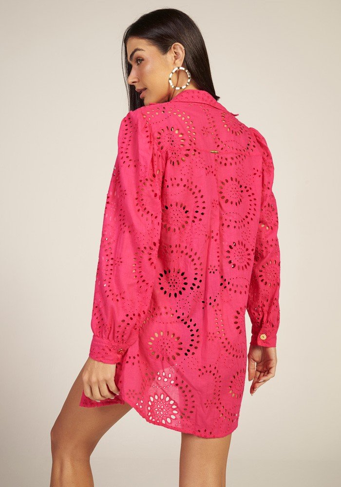 Saída de Praia Chemise Laise Rosa Pink