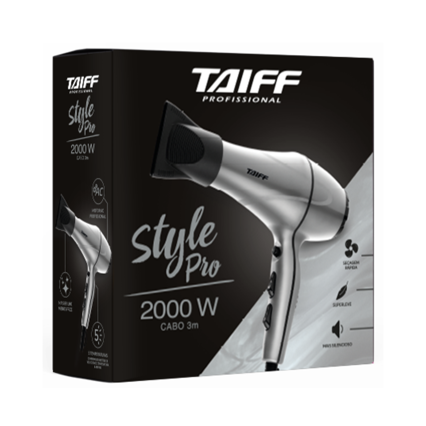 Secador Taiff Style 2000w 127v Pro Prata