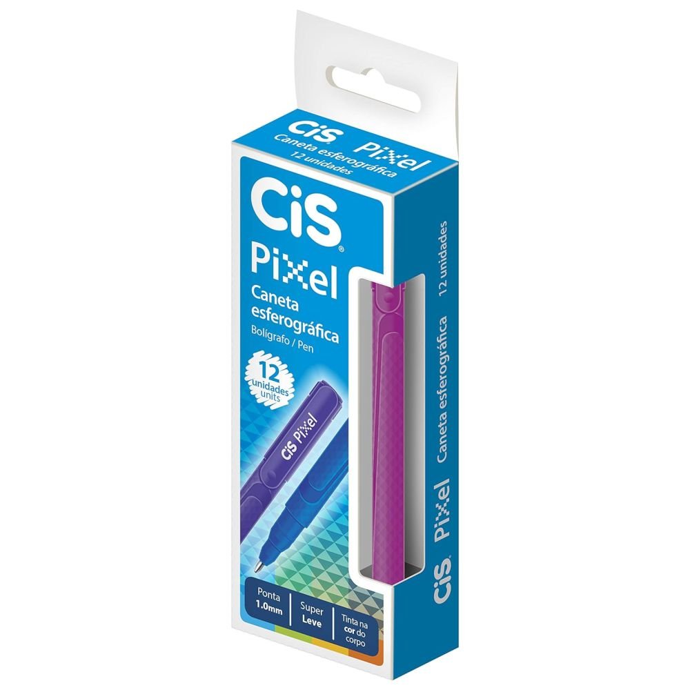 Caneta Cis Pixel 1.0 Lilás C/12 557800 - BCL Distribuidora