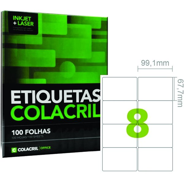 Etiqueta Colacril (08) Ca4365 100 Fls A4 - BCL Distribuidora