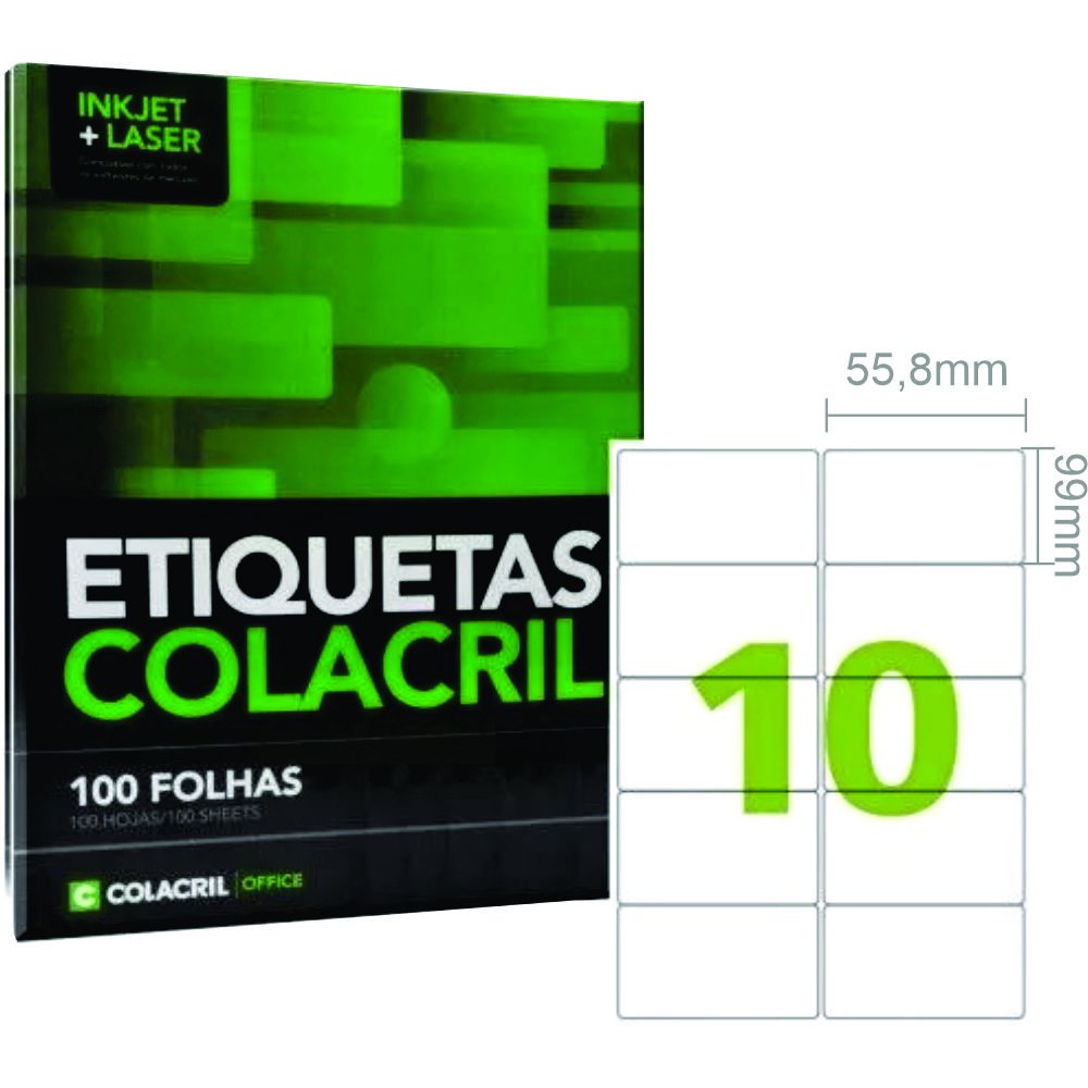Etiqueta Colacril (10) CA4350 100fls A4 - BCL