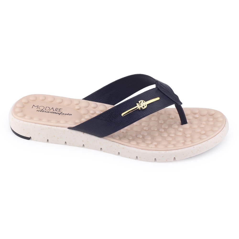 Chinelo Feminino Modare UltraConforto 7162.217 Snake Ouro Preto
