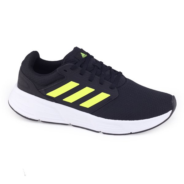 Tênis Masculino Adidas Galaxy 6M GW4141 Running Academia Preto/Limão