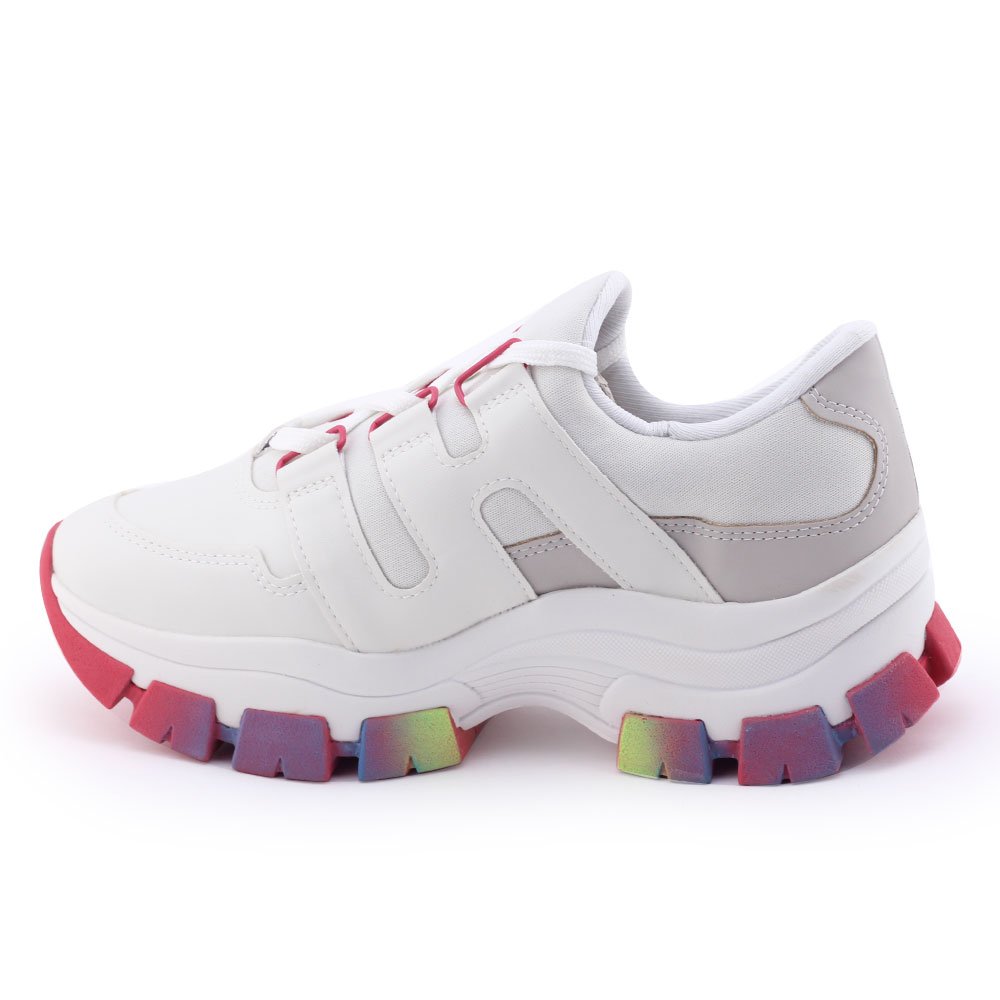 Tênis Feminino Dad Sneakers Dakota G3581 Solado Colorido Branco