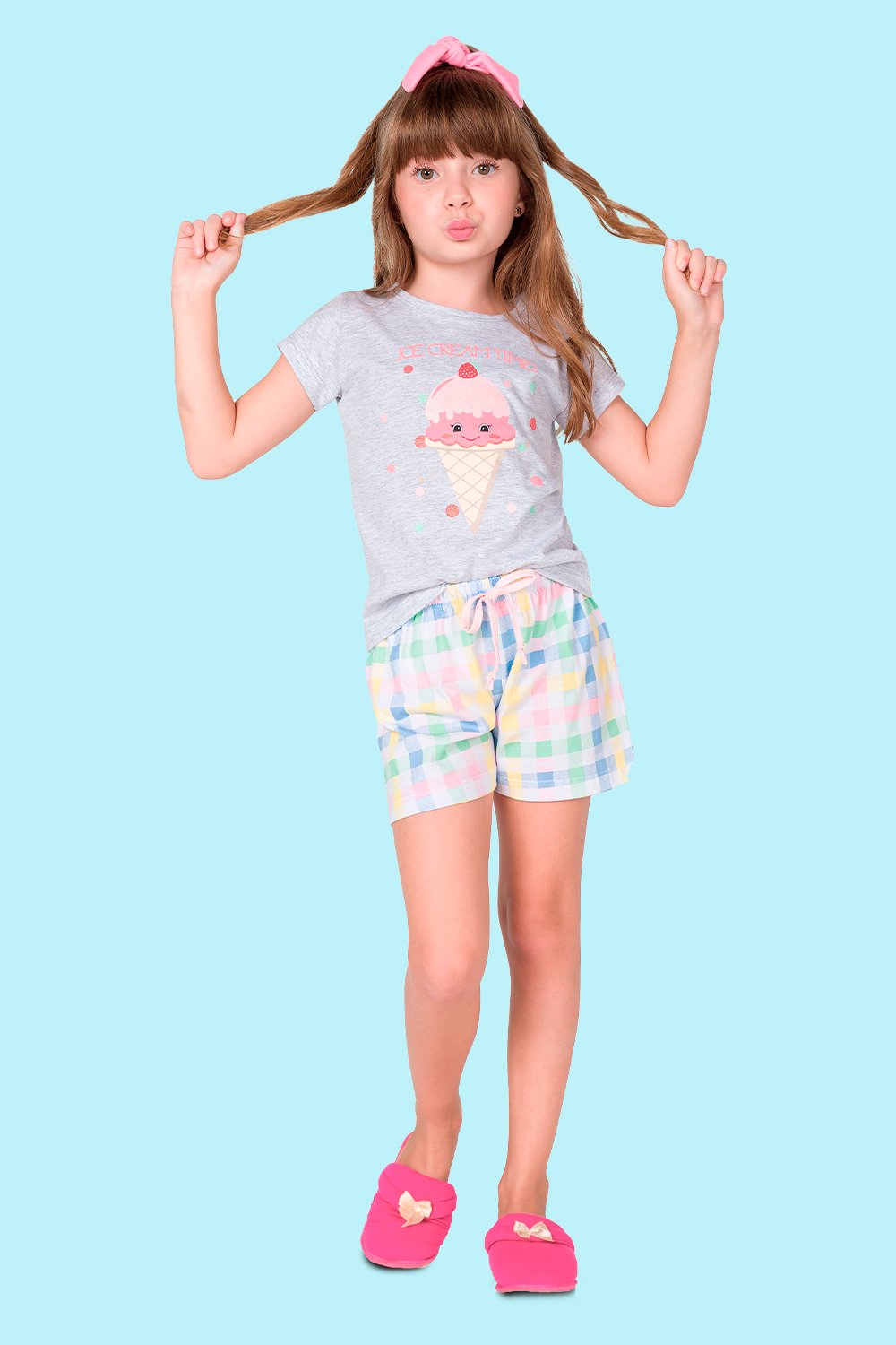 Pijama Infantil Feminino Mescla Ice Cream Time - Bela Notte