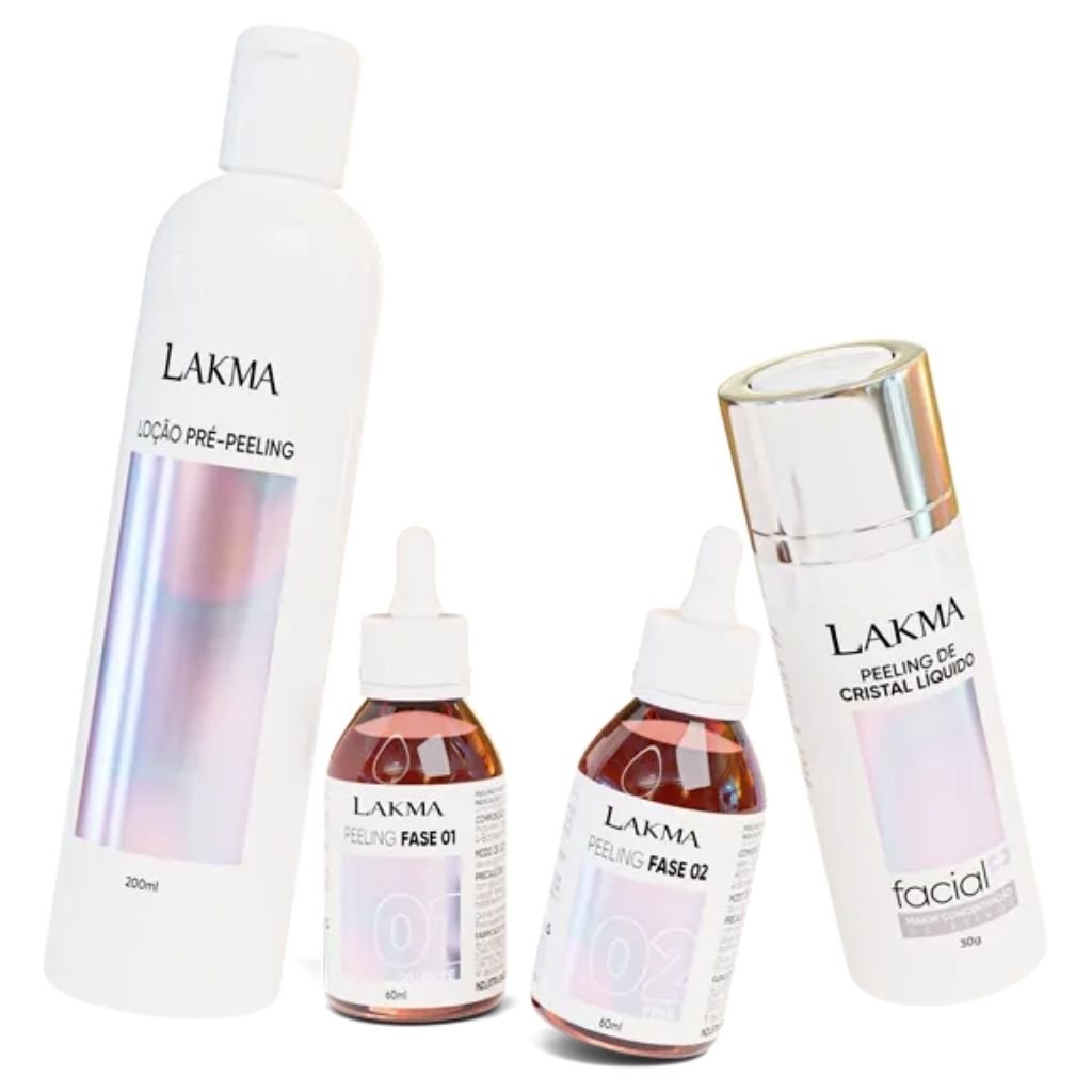 Kit Peeling Cristal Líquido Clareamento Lakma (4 Produtos)