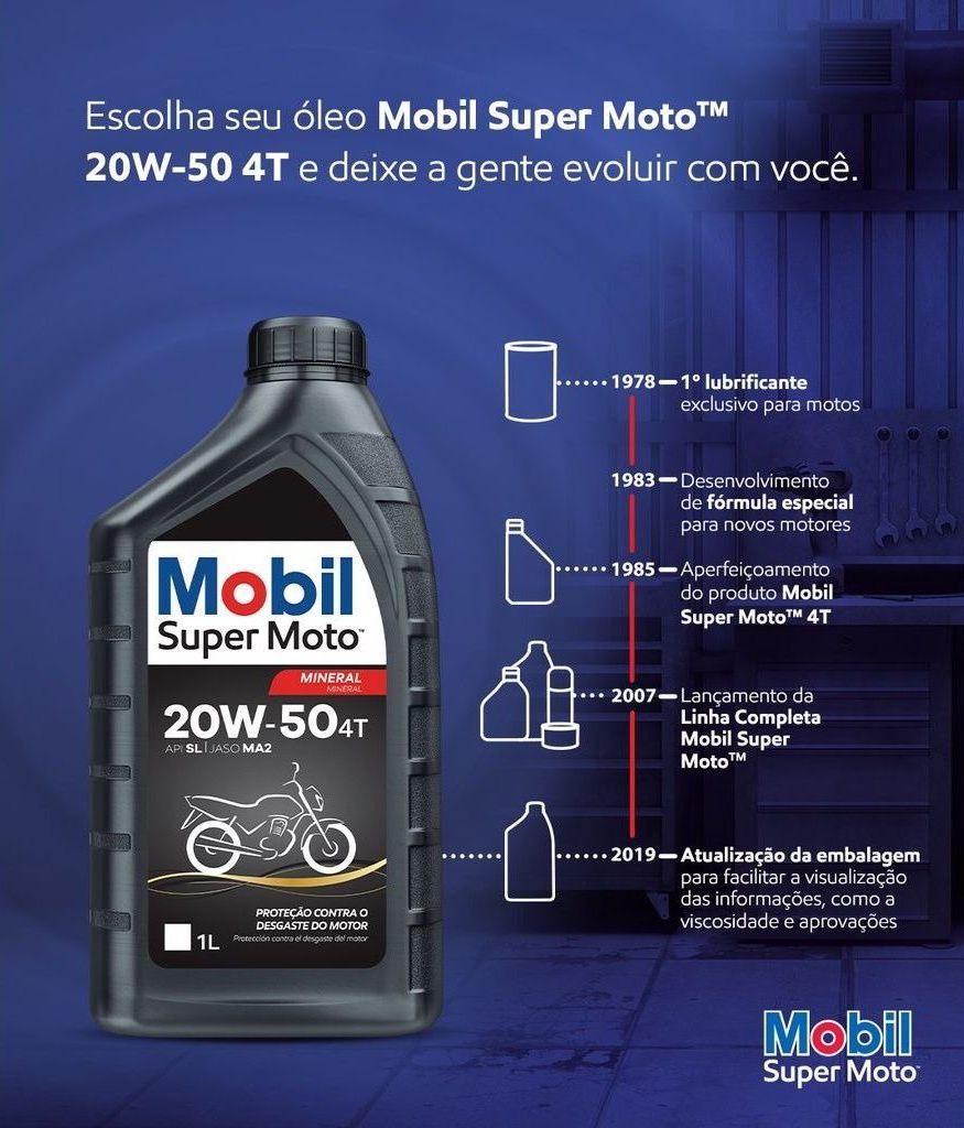 Kit com 3 Óleos Mobil 20W-50 Minerais