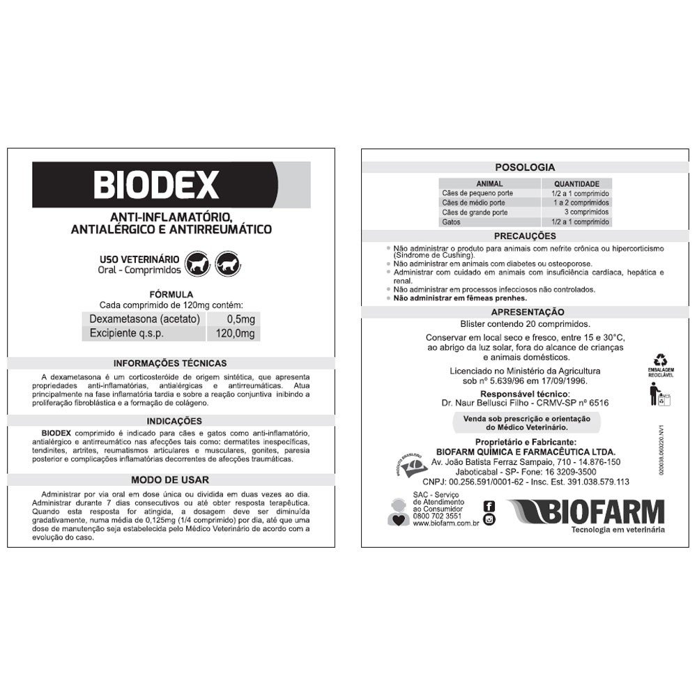 Kit Biodex Comprimidos Cães e Gatos 3 Caixas