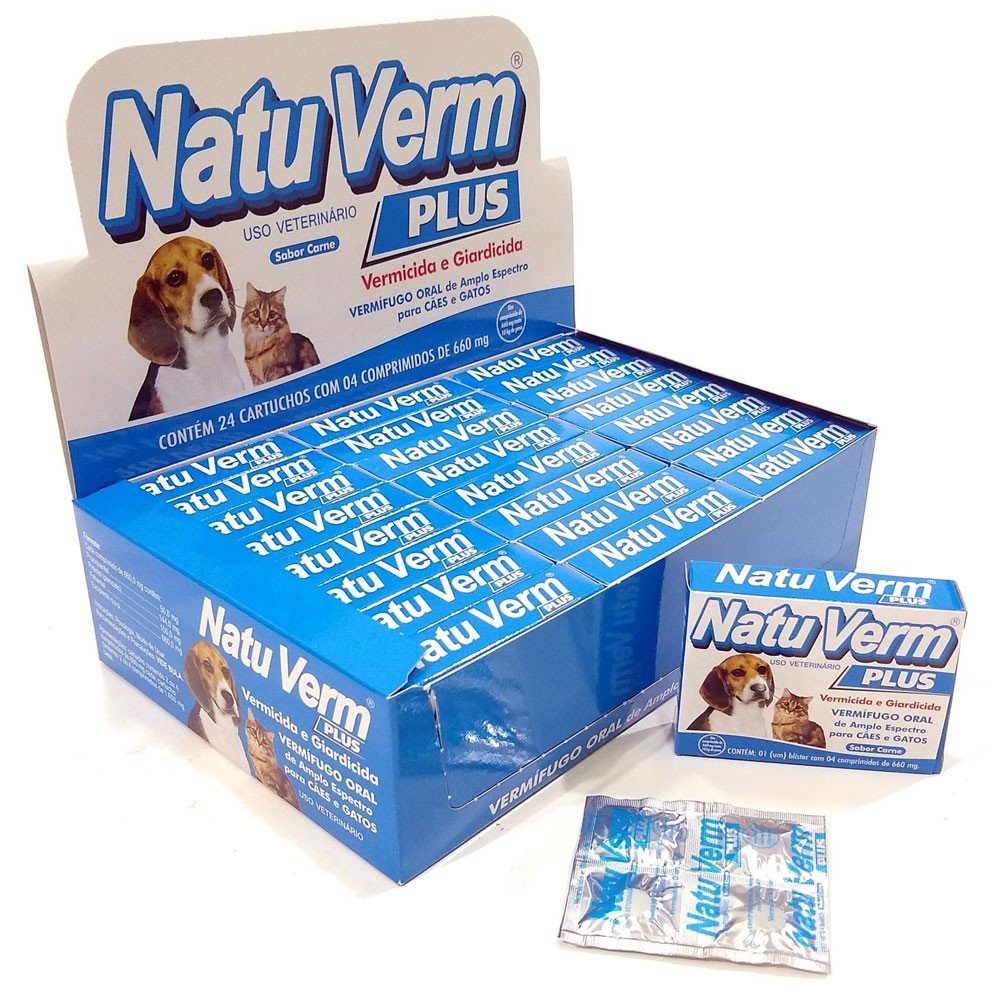 Vermífugo Natu Verm Plus Comprimidos 24 Caixas