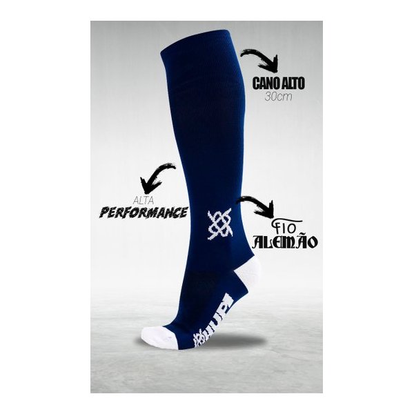 Meia Longa HUPI Lisa Azul Escuro