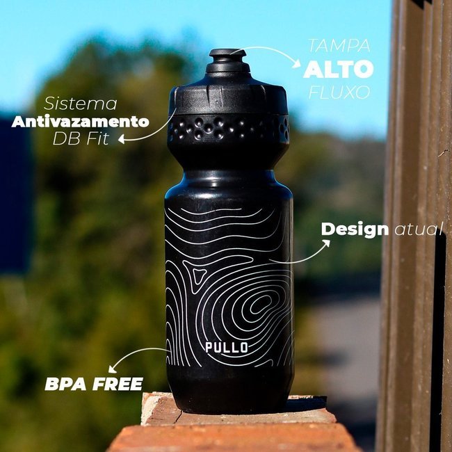 Garrafa Pullo Maps Preto 600ml