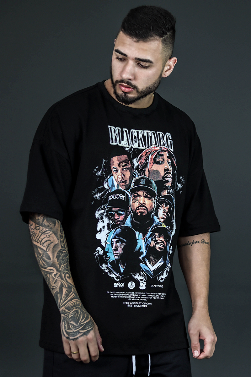 Camiseta Oversized Black Targ Rapper's