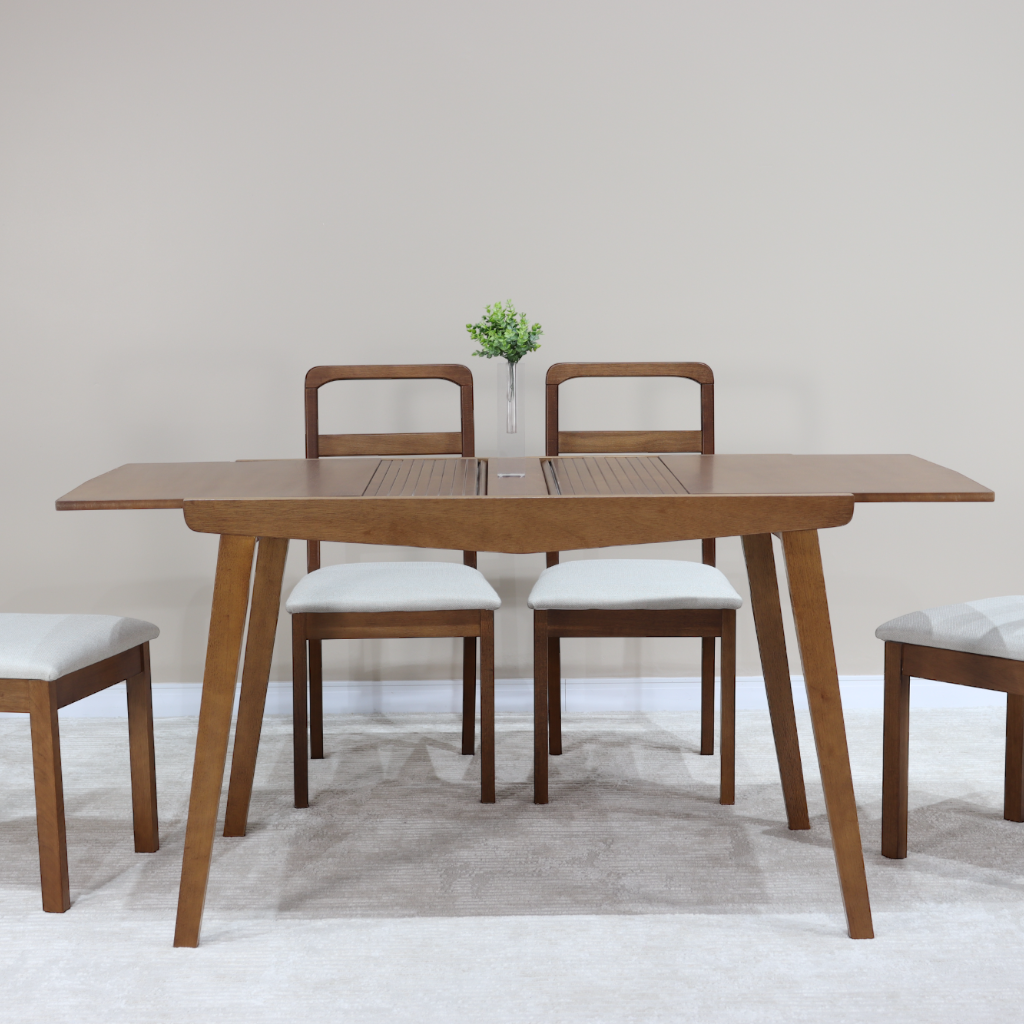 Mesa Elástica Jade 113cm Em Madeira Maciça Pinhão