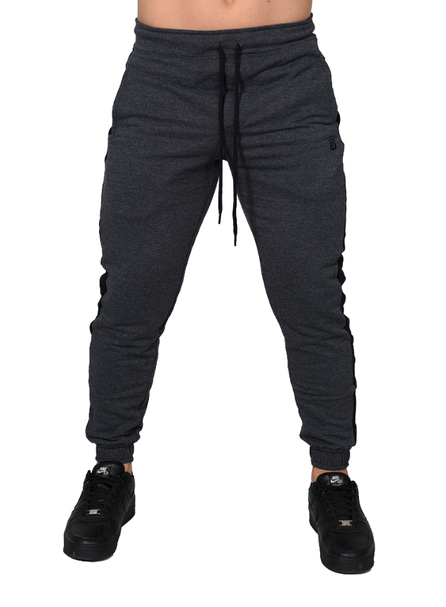 Calça Jogger Moletom Bluhen Grafite Faixa - Bremond