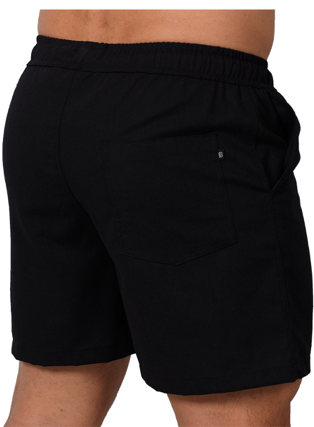 Short Linho Masculino Bluhen Preto - Córdova