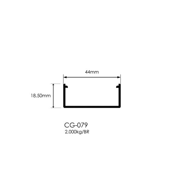 CG079 Perfil de alumínio capa Inferior para corrimão (CG078) – 6 metros ...