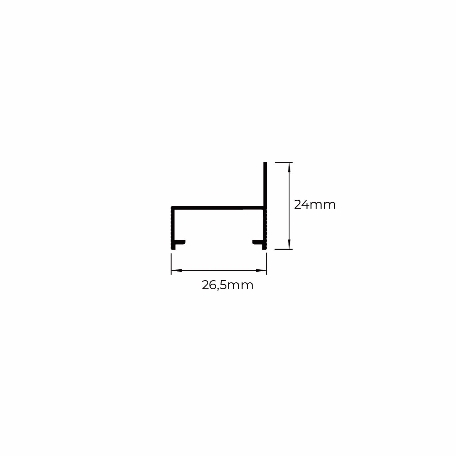 CM200 Perfil de alumínio para contramarco - 6 metros