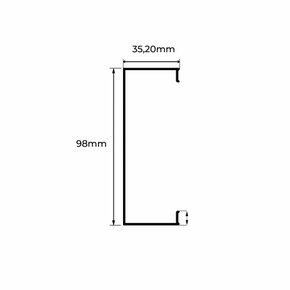 MN050 Perfil de alumínio lateral da caixa linha integrada - 6 metros ...