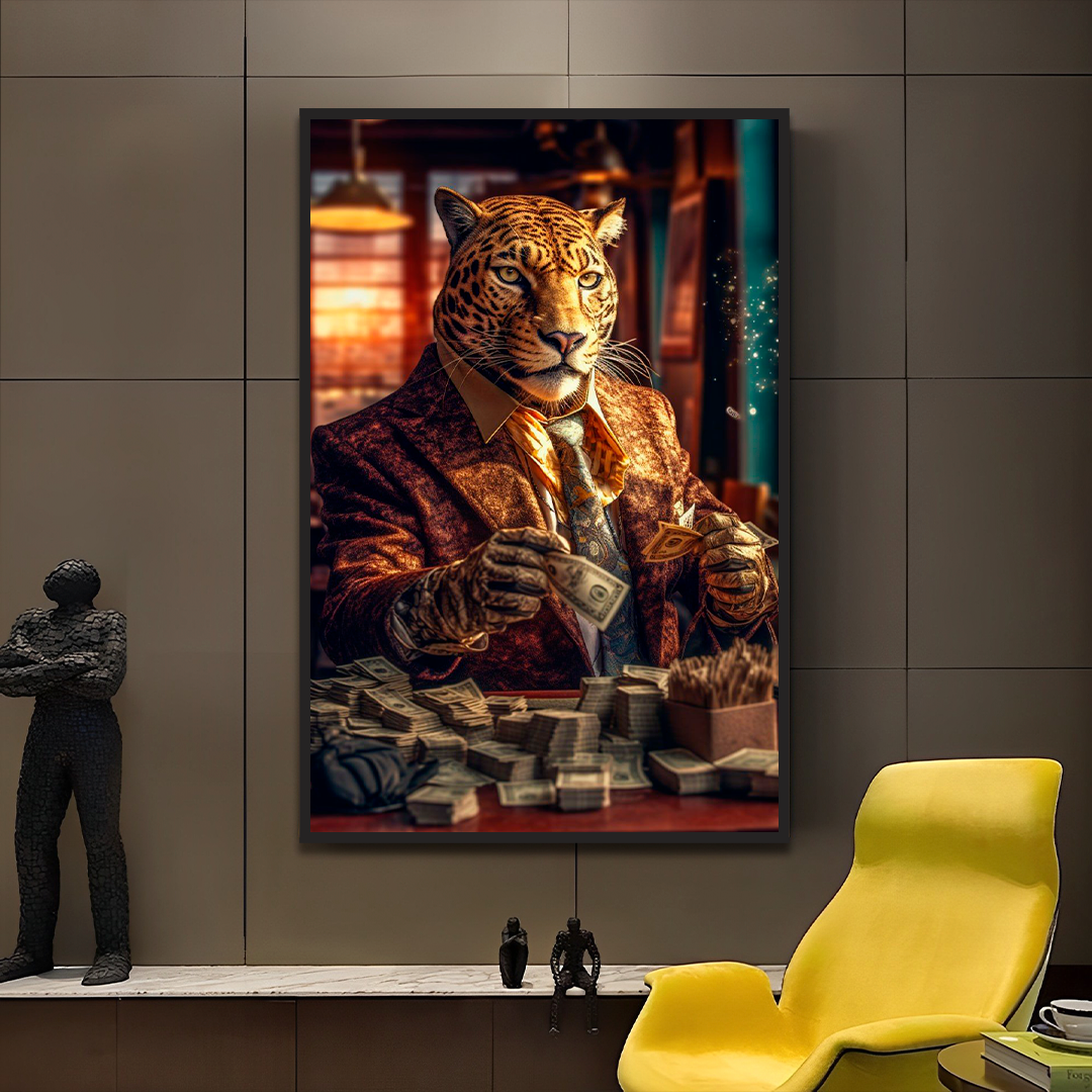 Quadro Decorativo Leopard Money