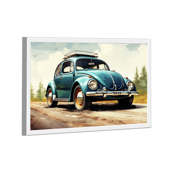 Quadro Decorativo Fusca Azul Arte
