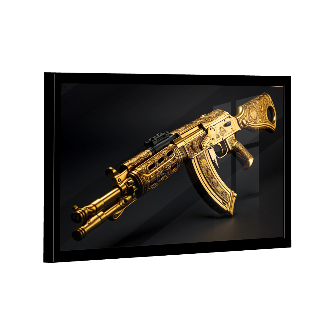Quadro Decorativo AK-47 Gold Variação