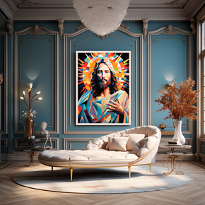 Quadro Decorativo Geometric Jesus Variation