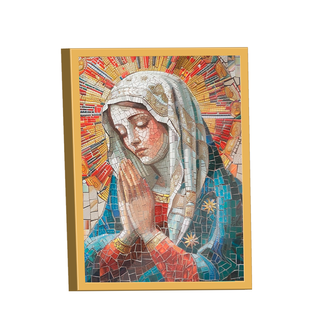 Quadro Decorativo Virgem Maria Mosaico Variação -- BR ARTES