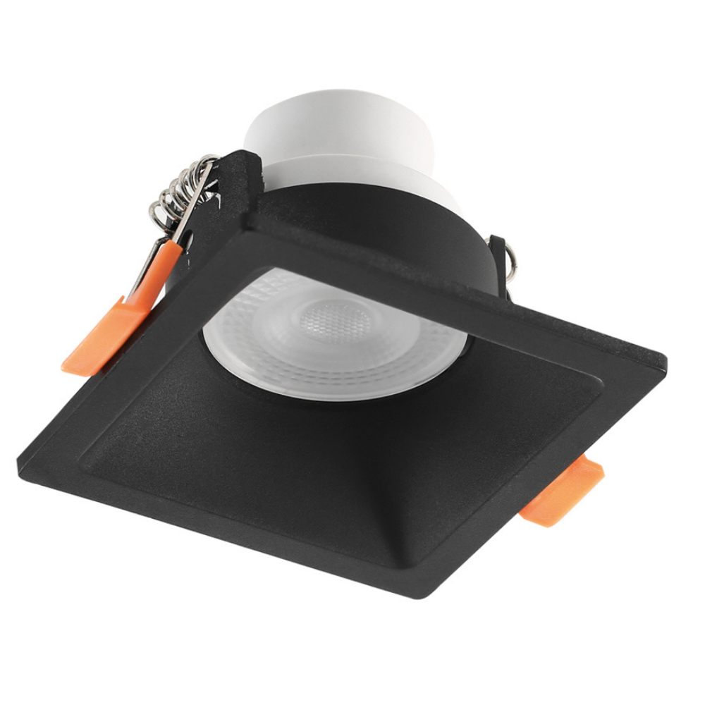 Spot de Led Recuado Embutir Quadrado 6W Bivolt Preto Blumenau