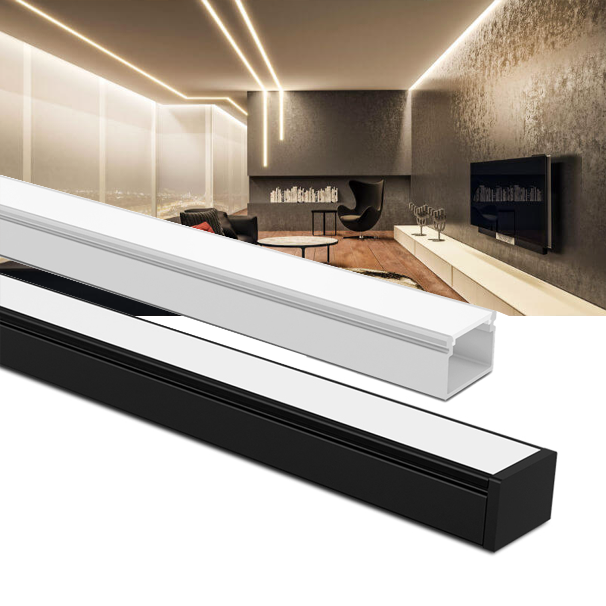 Perfil de Sobrepor Taschibra Para Fita de Led Vertex 20 Com 1 Metro