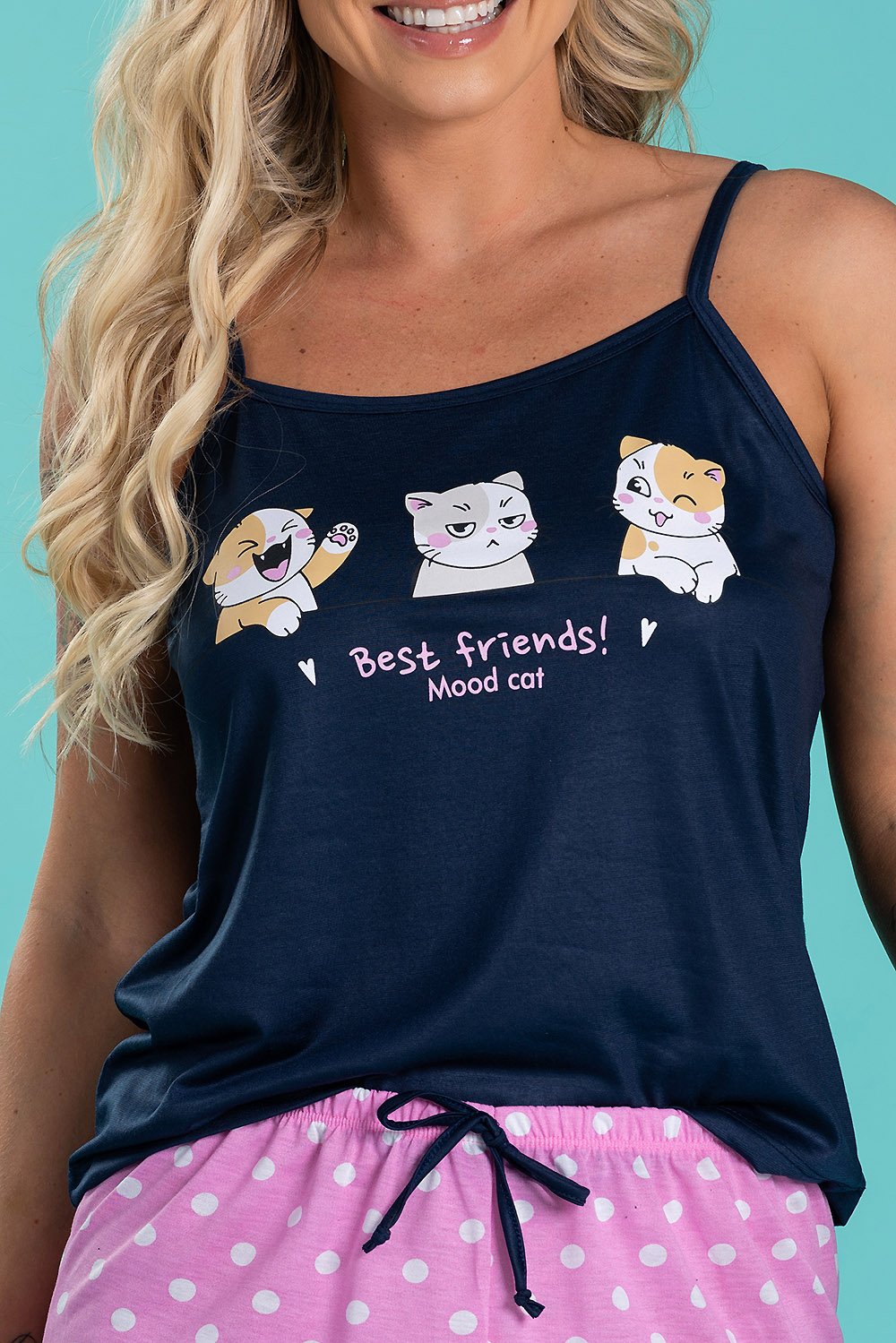 Pijama Feminino Best Friends Cat