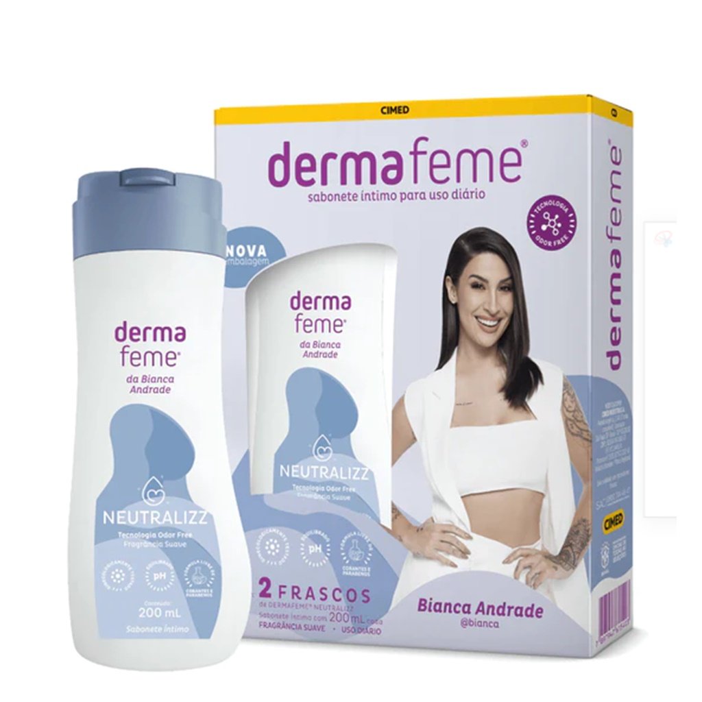 Kit Derma Feme Sabonete Íntimo Neutro com 2 unidades de 200ml cada ...