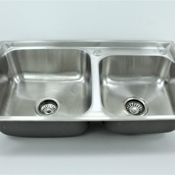 Cuba em Aço Inox Dupla para Cozinha Guimmis 7742 Aço Inox Acetinado