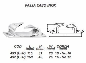 Passa Cabo Inox 316 Kamell 10