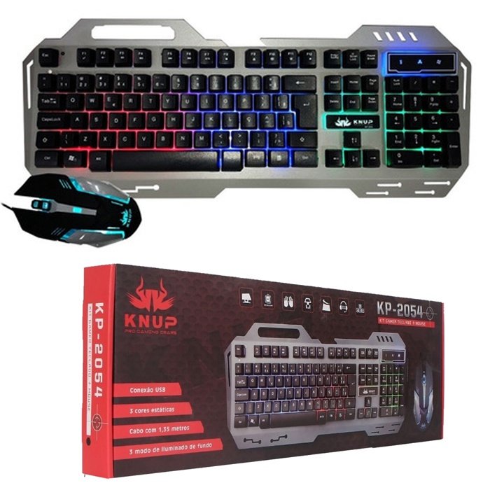 Kit Combo Teclado E Mouse Gamer Led Rgb Knup Kp2054