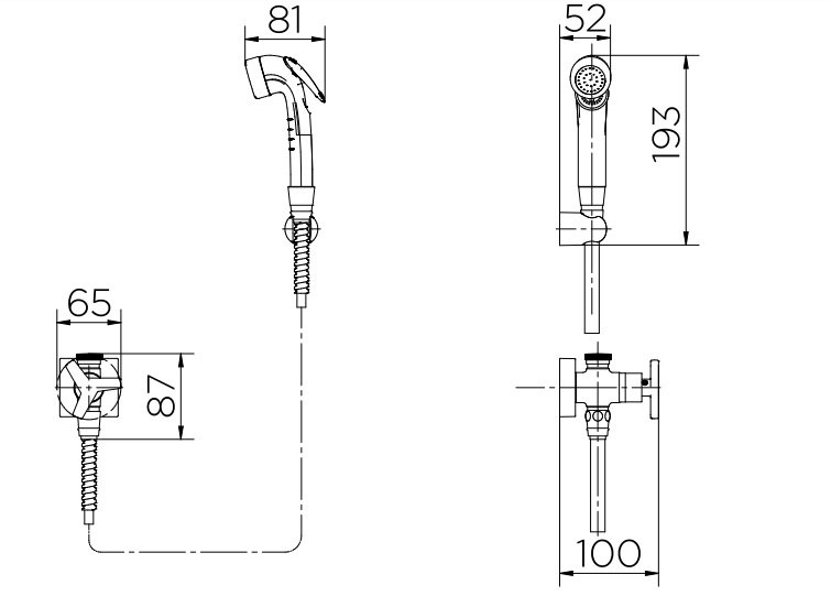 Ducha Higiênica com Registro e Derivação com Gatilho Docol City Cromado