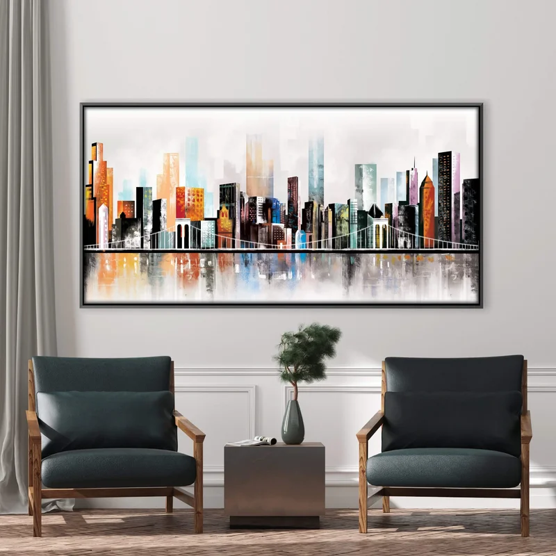 Quadro Decorativo Abstrato paisagem urbana moderna