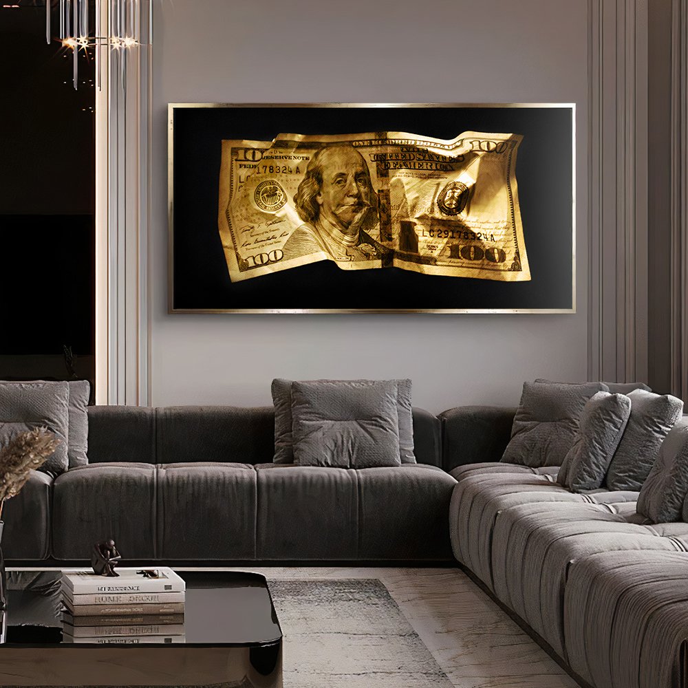 Quadro Decorativo Dollar Gold