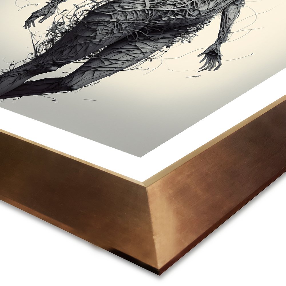Quadro Moldura Premium Bronze Raízes Mulher