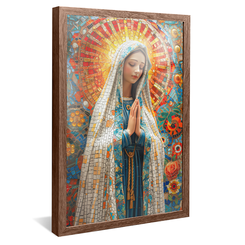 Quadro Decorativo Virgem Maria Rezando Mosaico V1306