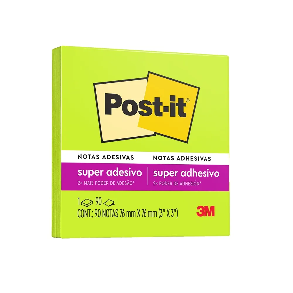 Bloco Post It 76x76 C/90 Folhas Verde Neon