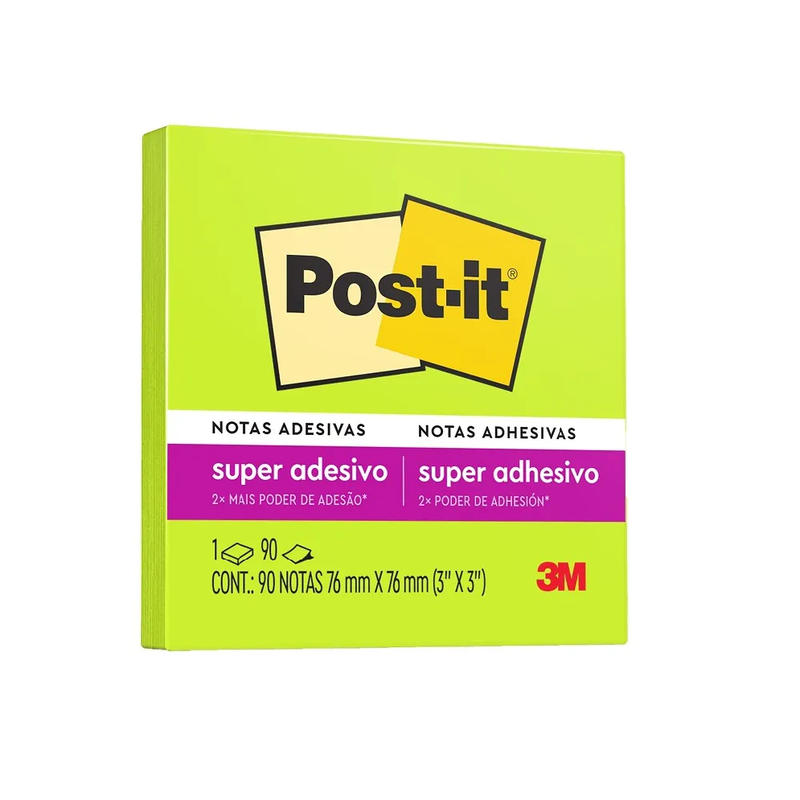 Bloco Post It 76x76 C/90 Folhas Verde Neon