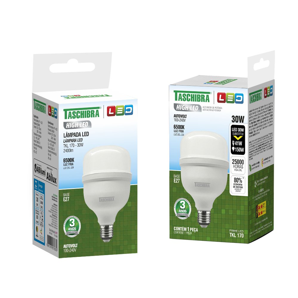 Kit 3 Lampadas High Led Taschibra TKL 170 / 30W E27