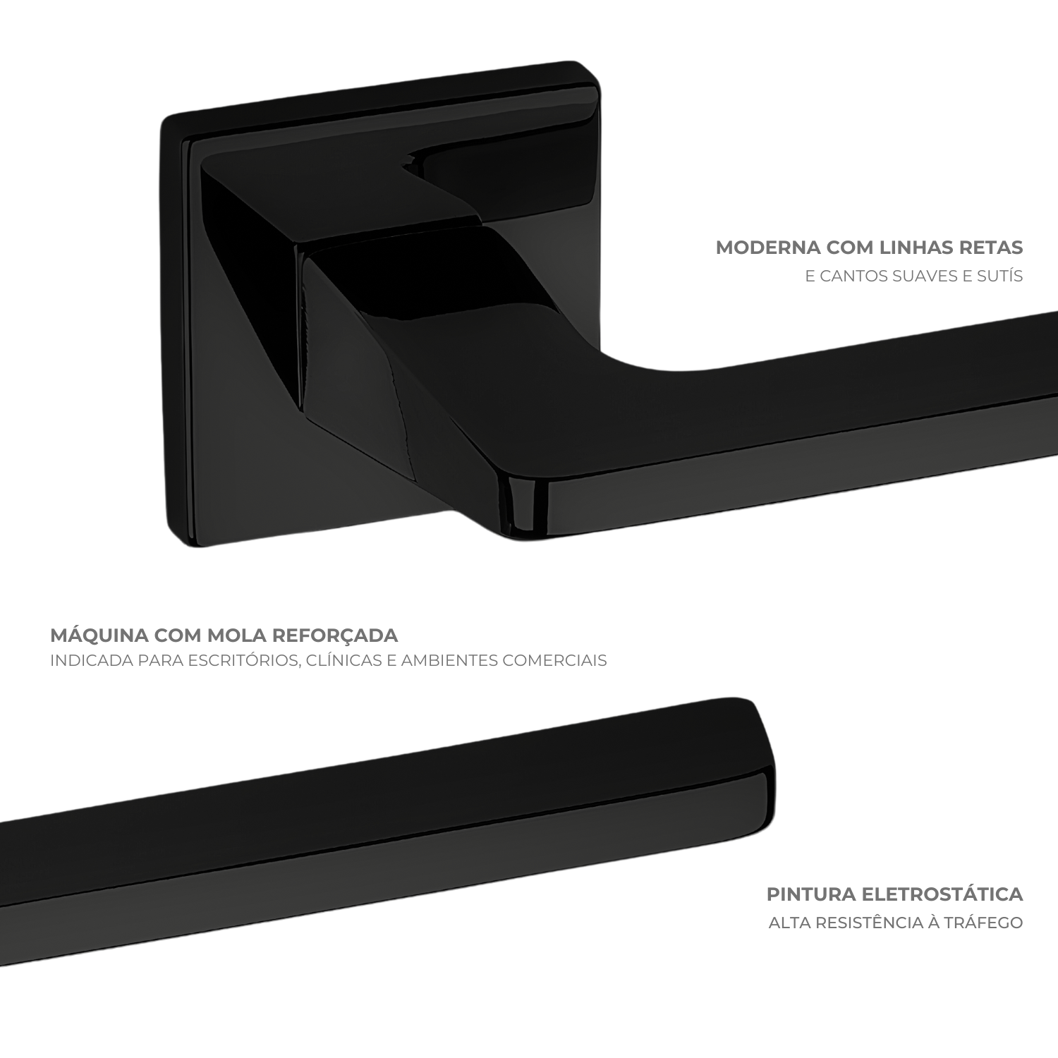 Fechadura Externa Haga Quadra 55mm Preto Roseta Quadrada - Casanova ...