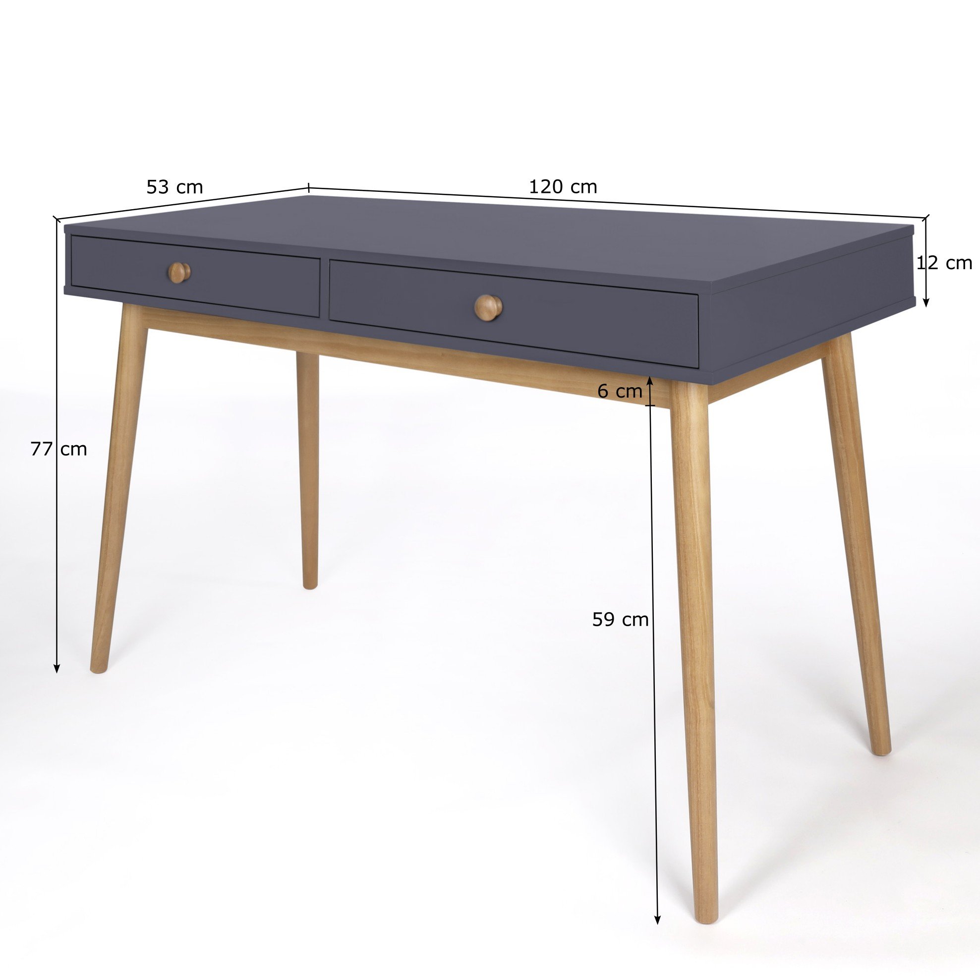 Escrivaninha LIVA 2 Gavetas Madeira Azul