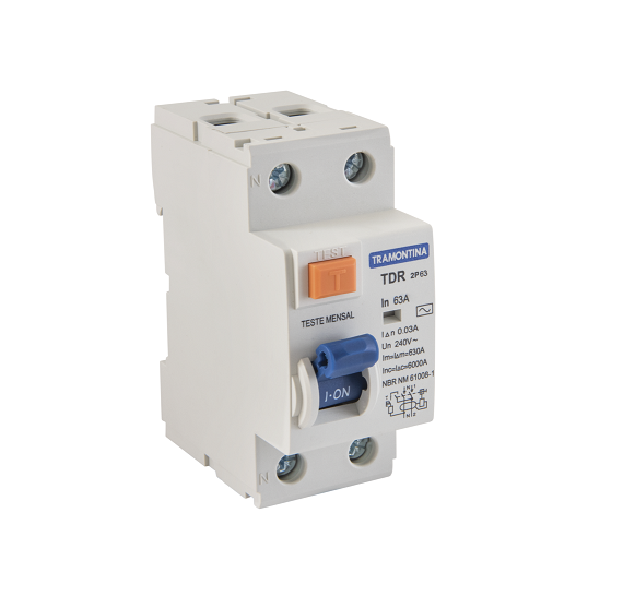 Interruptor diferencial DR 2P 63A 30mA 6kA Tramontina