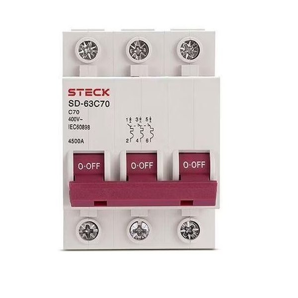 Disjuntor Din 3P 70A 4.5kA 230V CA curva C Steck