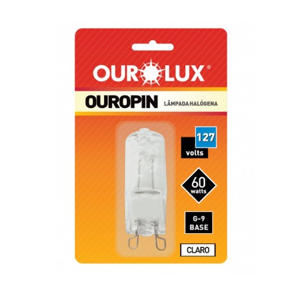 Lâmpada Hálogena Halopin 60W 127V G9 Ourolux