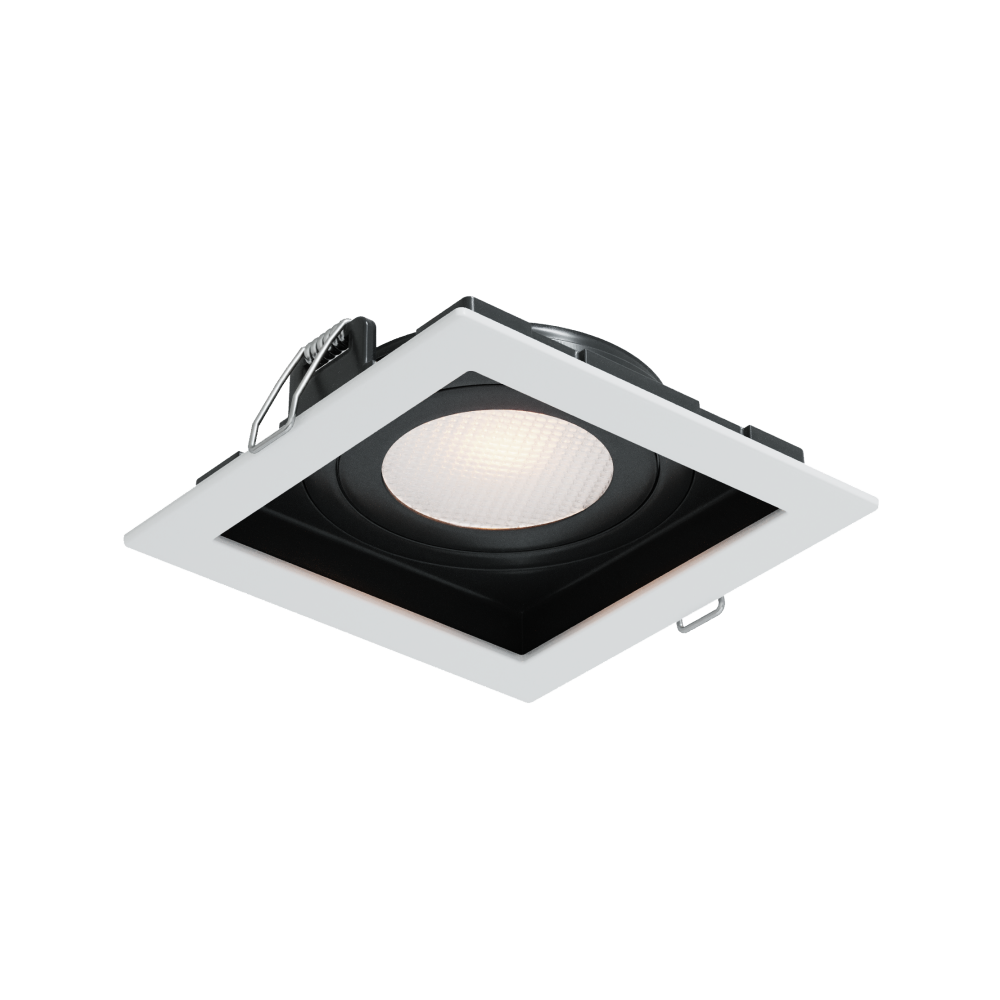 Embutido ABS Quadrado AR70 GU10 Recuado Branco/Preto