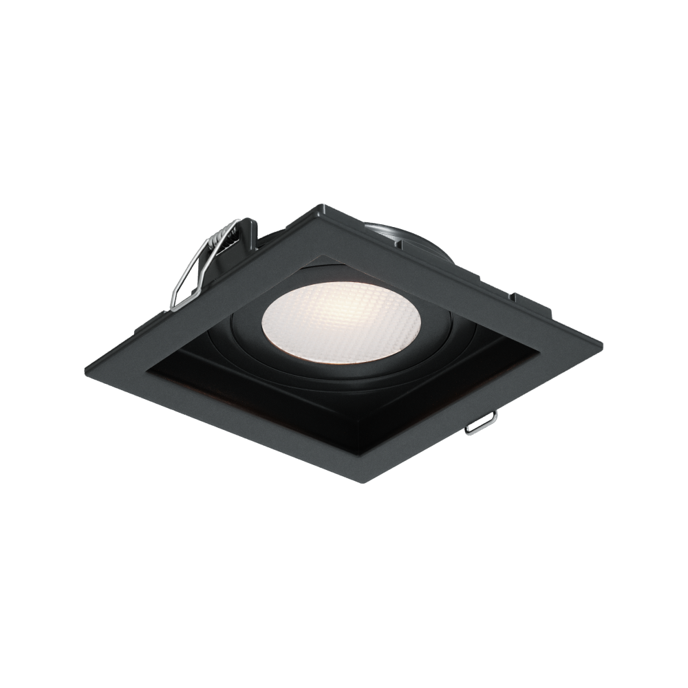 Embutido ABS Quadrado MR16 GU10 Recuado Preto