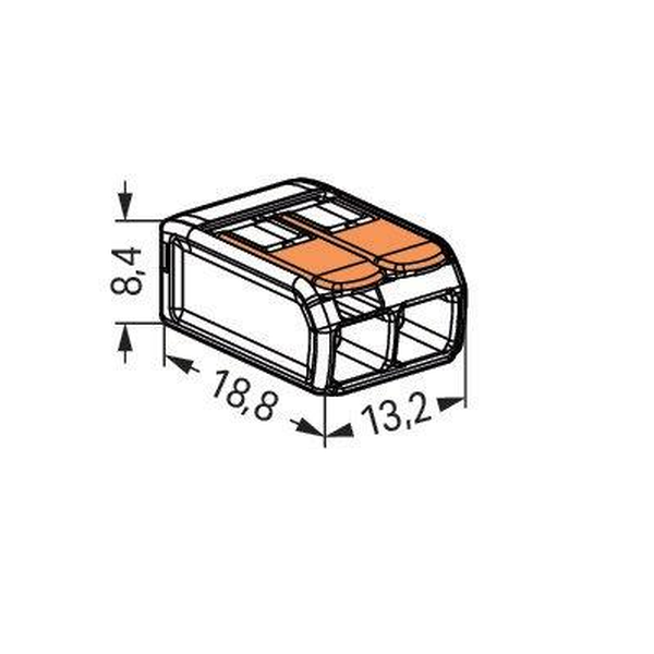Conector Emenda Compacto WAGO 221-412 - 2 Pólos Até 4mm²